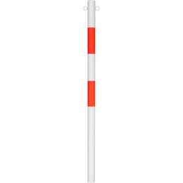 Absperrpfosten zum Einbetonieren, &oslash; 60 mm, wei&szlig;/rot