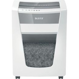 Leitz IQ Office Pro Aktenvernichter P5+, Super-Mikroschnitt 2 x 5 mm, 30 l, 7 Blatt Schnittleistung, Anti-Papierstau-Technologie, mit Rollen, wei&szlig;