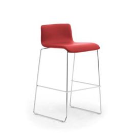 Barhocker Zerosedici, stapelbar, Gestell chrom, Bezug rot, 2 St&uuml;ck