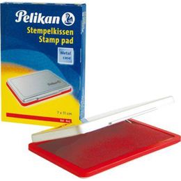 Pelikan Stempelkissen Gr. Nr. 2, für Gummi- und Polymerstempel, in Metallicgehäuse, 70 x 110 mm, rot