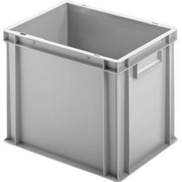Ringoplast Kunststoffkasten Serie Unista M320, geschlossene Griffmulde, verrippter Boden, L 400 x B 300 x H 320 mm, grau