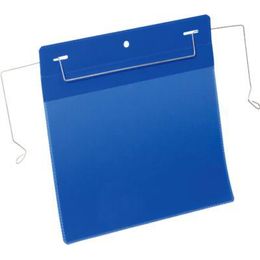 Durable Dokumententaschen mit Drahtb&uuml;gel, B 210 x H 148 mm (DIN A5 quer), 50 St&uuml;ck, blau
