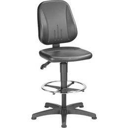 bimos Arbeitsdrehstuhl 9651, Kunstleder, Gleiter, Fu&szlig;ring, schwarz