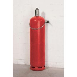 ASECOS Gasflaschen-Wandhalterung, Stahl, B 375 x T 220 x H 60 mm, 1 Flasche &Oslash; 320 mm, mit Kettensicherung