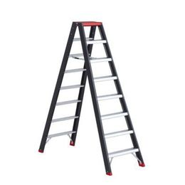Doppelstufenstehleiter Professional Topline, Aluminium, 16 Stufen, schwarz