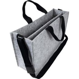 Laptoptasche Sigel Desk Sharing Bag Classic L, f&uuml;r Laptops bis 17,3&Prime;, 2 gro&szlig;e und 5 kleine F&auml;cher, Tragegriffe, Schultergurt, Kunstfilz hellgrau