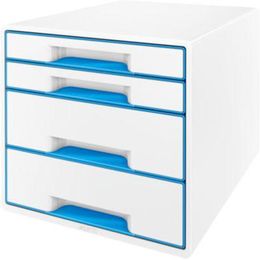 Leitz&reg; Schubladenbox WOW CUBE 5213, 4 Sch&uuml;be, DIN A4, Polystyrol, blau