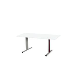Sch&auml;fer Shop Sch&auml;fer Shop Select Besprechungstisch Planova Basic, Rechteck, T-Fu&szlig;, B 1600 x T 800 x H 717 mm, wei&szlig;/wei&szlig;aluminium RAL 9006