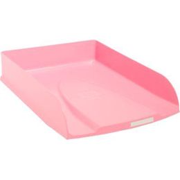 Exacompta Briefablage Combo Styli Autentik, A4+, aus recyceltem Kunststoff, stapelbar, Etikettenhalter, 6er-Set, rosa