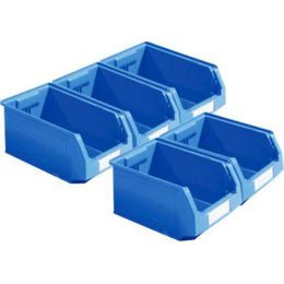 Sch&auml;fer Shop Sichtlagerkasten SSI Sch&auml;fer Serie PROFI LF 321, Polypropylen, L 343 x B 209 x H 145 mm, 7,5 l, blau, 5 St&uuml;ck