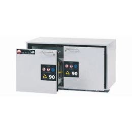 Sicherheitsunterbauschrank Typ 90 ASECOS UB-S-90, 2 Schubladen, Front Lichtgrau, B 1102 x T 574 x H 600 mm