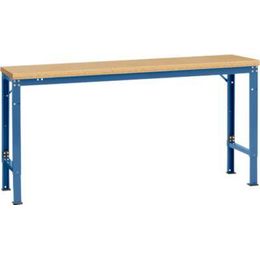 Manuflex Grundtisch UNIVERSAL Spezial, 1750 x 800 mm, Multiplex natur, brillantblau