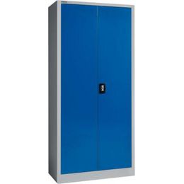 Sch&auml;fer Shop Sch&auml;fer Shop Select Materialschrank, abschlie&szlig;bar, 4 verzinkte B&ouml;den, 5 OH, B 950 x T 400 x H 1935 mm, Stahl, wei&szlig;aluminium/enzianblau