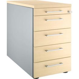 Sch&auml;fer Shop Sch&auml;fer Shop Genius Standcontainer 13333, mit Griff eckig, B 435 x H 717 mm, wei&szlig;alu/wei&szlig;alu/Ahorn-Dekor