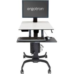 Steh-Sitz-Arbeitsplatz Ergotron WorkFit-C 24-216-085, Monitor bis bis 30", bis 12,7 kg, h&ouml;henverstellbar, Tastatur- und Mausablage, VESA, schwarz-grau