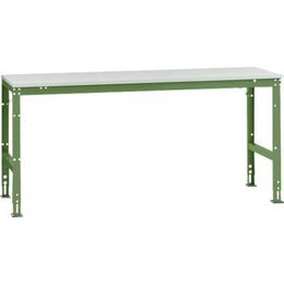 Manuflex Grundtisch UNIVERSAL Standard, Tischplatte Kunststoff, 2000x800, resedagr&uuml;n