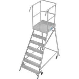 Fahrbare Podestleiter Krause Stabilo Professional, einseitig begehbar, 1x7 Stufen, 600 x 700 mm Plattform, 3700 mm Arbeitsh&ouml;he