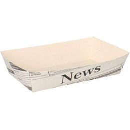 Pommesbox Papstar Newsprint, extragro&szlig;, L 170 x B 105 x H 38 mm, fettdicht, FSC&reg;-Frischfaserkarton, grau-schwarz, 50 St&uuml;ck