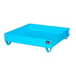 Bauer Stahl-Auffangwanne ohne Gitterrost, 1200 x 1200 mm, blau RAL 5012