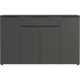 Sideboard Porto, mit 1 Schublade und 4 Türen, B 1610 x T 400 x H 1010 mm, graphit