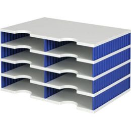 Styro&reg; Sortierstation Styrodoc Standard, DIN C4, 4 Etagen/2-reihig/8 F&auml;cher, grau/blau