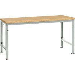 Manuflex Grundtisch UNIVERSAL Spezial, 1750 x 1000 mm, Multiplex natur, lichtgrau