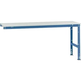 Manuflex Ansatztisch UNIVERSAL Standard, 2000 x 800 mm, Melamin lichtgrau, brillantblau