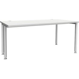 Sch&auml;fer Shop Sch&auml;fer Shop Genius Schreibtisch MODENA FLEX, Breite 1600 mm, einseitig verk&uuml;rzt, lichtgrau