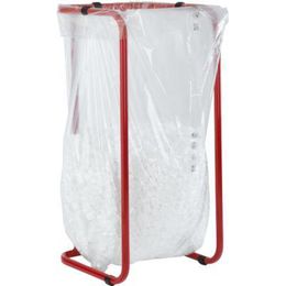 Wertstoffsammler, station&auml;r, Volumen 200 l, mit Sackhaltern, L 460 x B 460 x H 970 mm, Stahlrohr pulverbeschichtet, karminrot RAL 3002