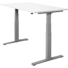 Sch&auml;fer Shop Sch&auml;fer Shop Select Schreibtisch SET UP, elektrisch h&ouml;henverstellbar, Rechteck, T-Fu&szlig;, B 1600 x T 800 x H 645-1290 mm, wei&szlig;/wei&szlig;aluminium
