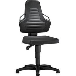 bimos Arbeitsdrehstuhl, Gleiter, PU-Schaum schwarz, Griffe grau