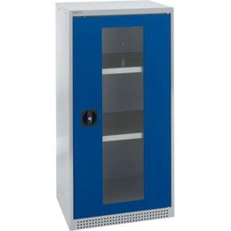Sch&auml;fer Shop Sch&auml;fer Shop Genius Fl&uuml;gelt&uuml;renschrank FS, Stahl, Sichtfenster, L&uuml;ftungsl&ouml;cher, B 545 x T 520 x H 1105 mm, 3 OH, Wei&szlig;alu/Enzianblau, bis 150 kg