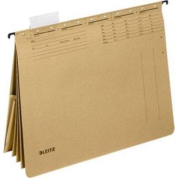 Leitz Alpha&reg; H&auml;ngehefter 1983 mit 4 Klebestreifen und 3 F&auml;chern, A4, Naturbraun