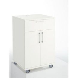 Catering-Caddy, mit K&uuml;hlschrankfach und Klappfach, B 650 x T 600 x H 1000 mm, ohne K&uuml;hlbox, wei&szlig;