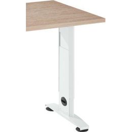 Sch&auml;fer Shop Sch&auml;fer Shop Select Ansatztisch LOGIN, C-Fu&szlig;, B 1000 x T 600 x H 660-820 mm, Eiche/verkehrswei&szlig;