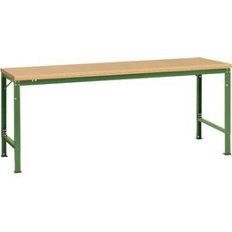 Manuflex Grundtisch UNIVERSAL Spezial, 2000 x 1000 mm, Multiplex natur, resedagr&uuml;n