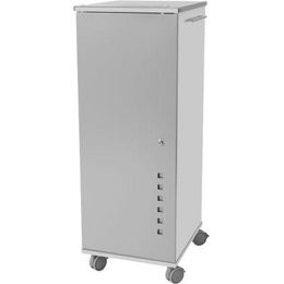 Rocada Caddy Visualline 4036, mobil, 4 F&auml;cher, 1 ausziehbarer Ablageboden, neigbares Pult, abschlie&szlig;bar, B 470 x T 500 x H 1200 mm, Holz/Metall, grau