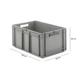 Sch&auml;fer Shop Euro Box Serie EF 6280, aus PP, Inhalt 56,6 L, geschlossene W&auml;nde, grau, Unterfassgriff