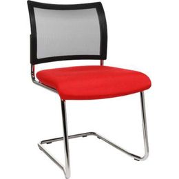 Topstar Freischwinger SEAT POINT, Netz, ohne Armlehnen, stapelbar, im 2er-Set, rot