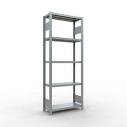 SCHULTE LAGERTECHNIK Fachbodenregal-Stecksystem MULTIplus 250, Grundregal, L&auml;ngenriegel, 2000x750x300 mm, 5 B&ouml;den, verzinkt