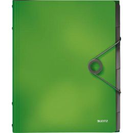 Leitz&reg; Dokumentenmappe Solid, DIN A4, 3 Schutzkappen, 6 F&auml;cher, PP, hellgr&uuml;n