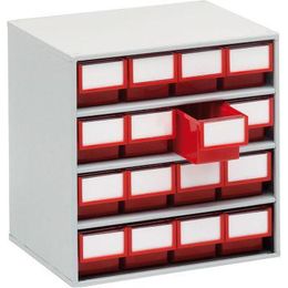 treston Schubladenmagazin 1630, 16 Schubladen, T 300 mm, rot