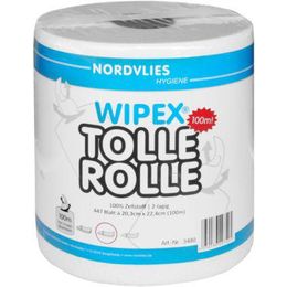 Putztuchrolle Wipex Tolle Rolle , 2-lagig, wei&szlig;, 447 Blatt pro Rolle, 6 Rollen je Karton