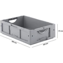 Sch&auml;fer Shop Euro Box Serie LTB 6170, aus PP, Inhalt 30,7 L, ohne Deckel, grau