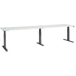Sch&auml;fer Shop Sch&auml;fer Shop Select Schreibtisch ERGO-T 2.0 Big, elektr. h&ouml;henverstellbar, Rechteck, T-Fu&szlig;, B 3200 x T 800 x H 640-1300 mm, lichtgrau/anthrazit