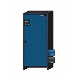 Sicherheitsschrank Typ 30 ASECOS Q-CLASSIC-30, Fl&uuml;gelt&uuml;r, Anschlag rechts, Front Enzianblau, B 864 x T 620 x H 1947 mm