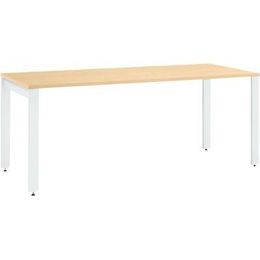 Sch&auml;fer Shop Sch&auml;fer Shop Select Schreibtisch LOGIN, 4-Fu&szlig;, B 1600 x T 800 x H 740 mm, Ahorn/verkehrswei&szlig;