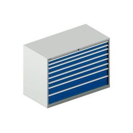 Sch&auml;fer Shop Sch&auml;fer Shop Select Schubladenschrank WSK 78&ndash;36 E, Stahl, 8 Sch&uuml;be, 75 kg Traglast, B 1431 mm x T 725 mm x H 1000 mm, lichtgrau/enzianblau