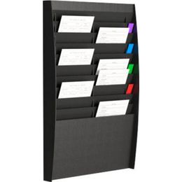 PAPERFLOW Prospekt-Wandhalter A4, 2x10 F&auml;cher, schwarz