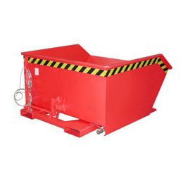 Bauer Kippbeh&auml;lter GU-E 750, mit Siebblech & Ablasshahn, &ouml;l-/wasserdicht, staplertauglich, B 1280 x T 1440 x H 680 mm, feuerrot RAL 3000